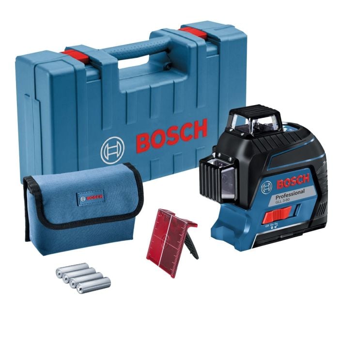 Bosch Professional GLL 3-80 Self-Levelling Red Multi Line Laser ...